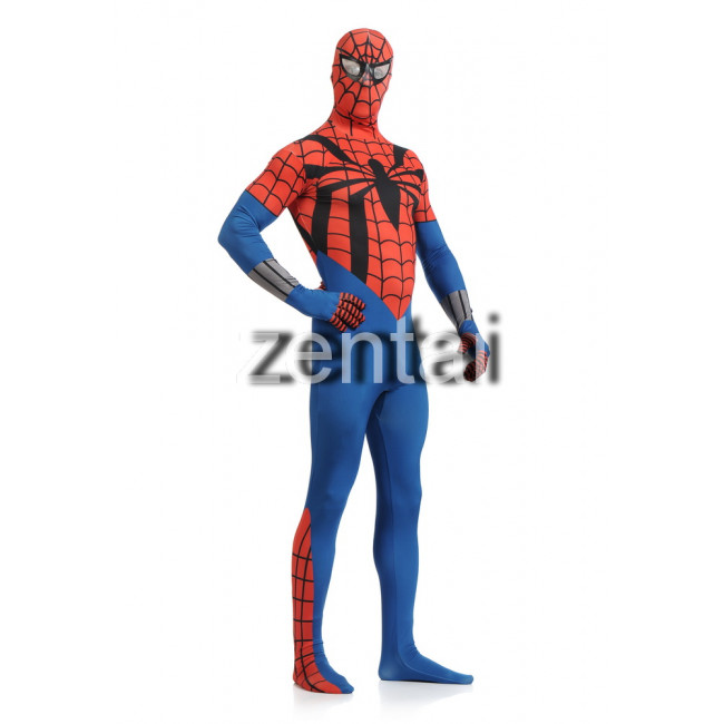 Halloween Amazing Spiderman Zentai Suit/ Buy full body Blue Spandex ...
