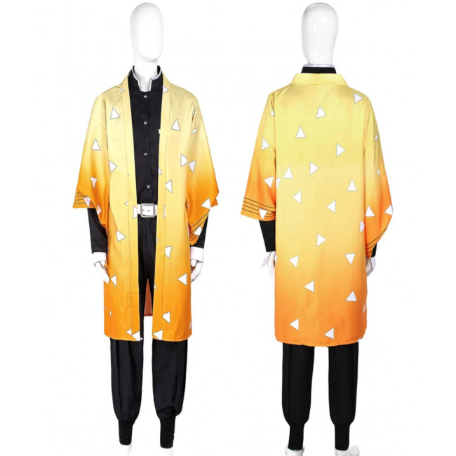Anime Kimetsu no Yaiba Agatsuma Zenitsu Cosplay Outfit Costume