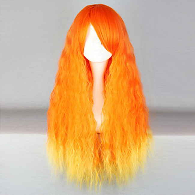 Bright Orange Gradient Cosplay Wig|70 cm Cosplay Wig |Punk Lolita ...