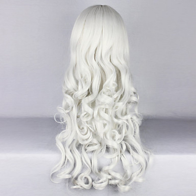 Fallen Angel Cosplay Wig|Light Gray Loose Curls Cosplay Wig |Gothic ...