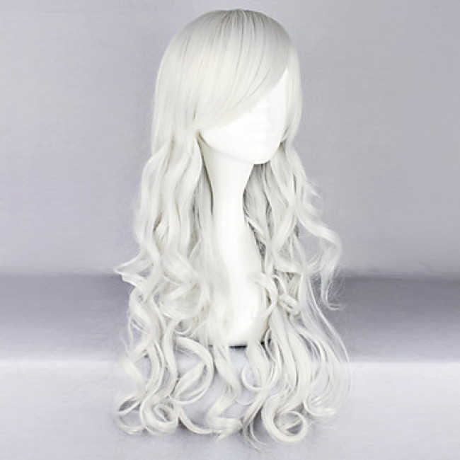 Fallen Angel Cosplay Wig|Light Gray Loose Curls Cosplay Wig |Gothic ...