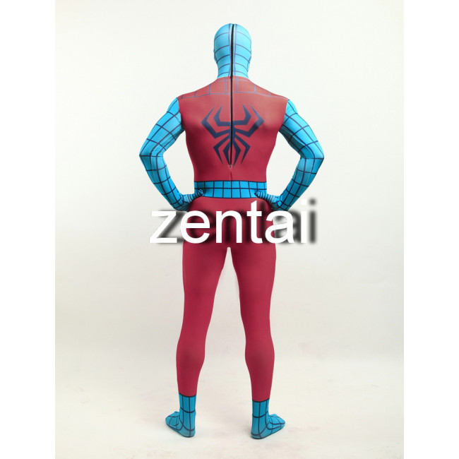 Halloween Spiderman Cosplay Zentai Suit/ Buy Cyan and Red Spiderman ...