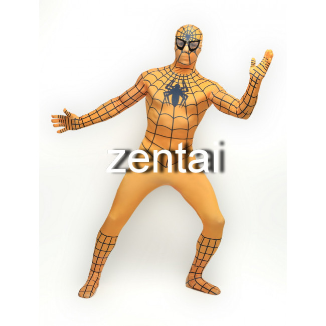 Halloween Spiderman Deep Yellow Cosplay Zentai Suit/ Buy Deep Yellow ...