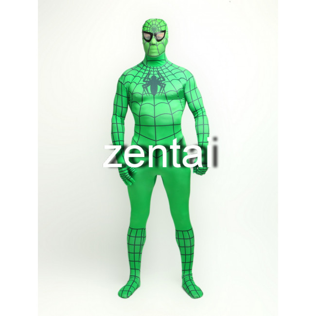Halloween Spiderman Green Cosplay Zentai Suit/ Buy Green Spiderman ...