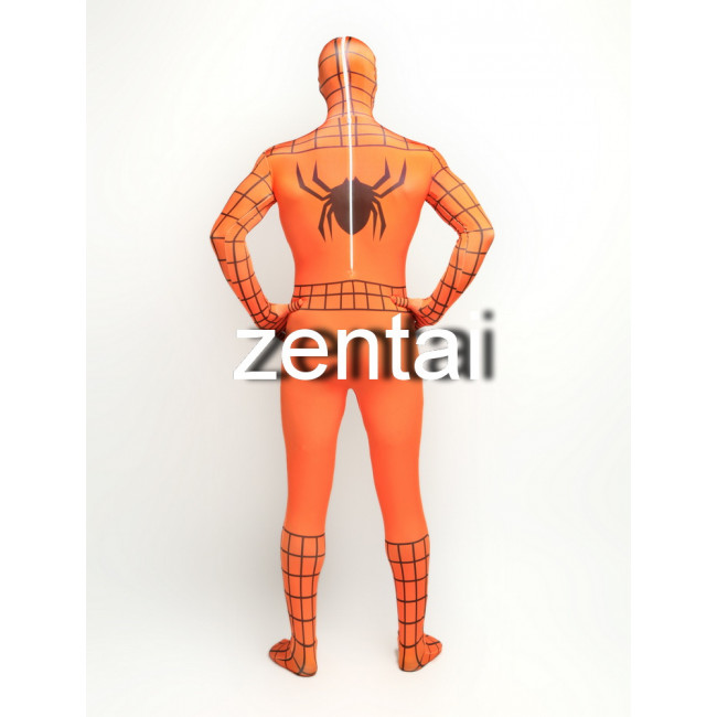 Halloween Spiderman Orange Cosplay Zentai Suit/ Buy Orange Spiderman ...