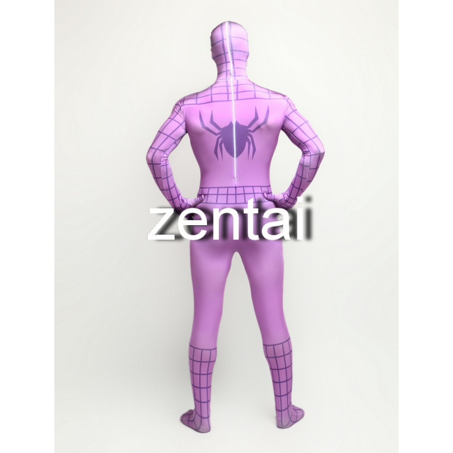 Halloween Spiderman Purple Cosplay Zentai Suit/ Buy Purple Spiderman ...