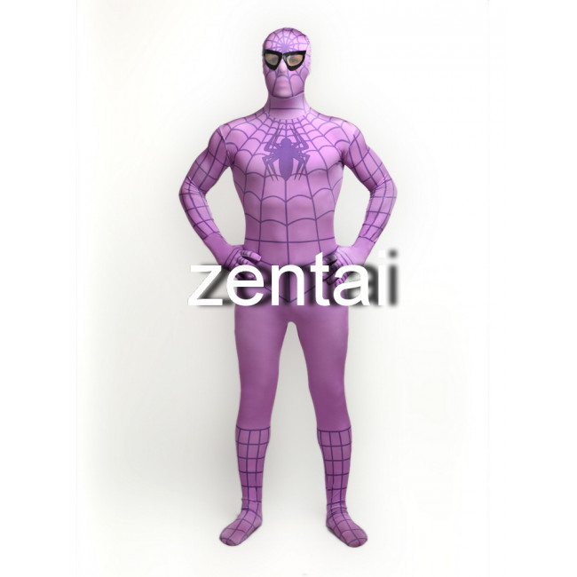 Halloween Spiderman Purple Cosplay Zentai Suit/ Buy Purple Spiderman ...