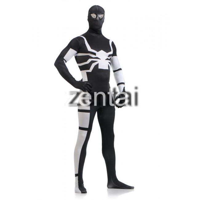 Halloween Spiderman Cosplay Zentai Suit/ Buy Black and White Spiderman ...