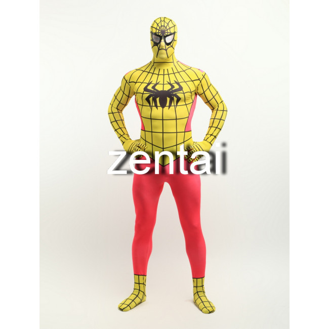 Halloween Spiderman Cosplay Zentai Suit/ Buy Yellow and Pink Spiderman ...