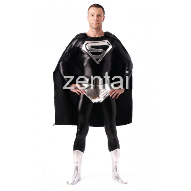 Black Superman Full Body Zentai Suit/Buy Black Color Full Body Superman ...