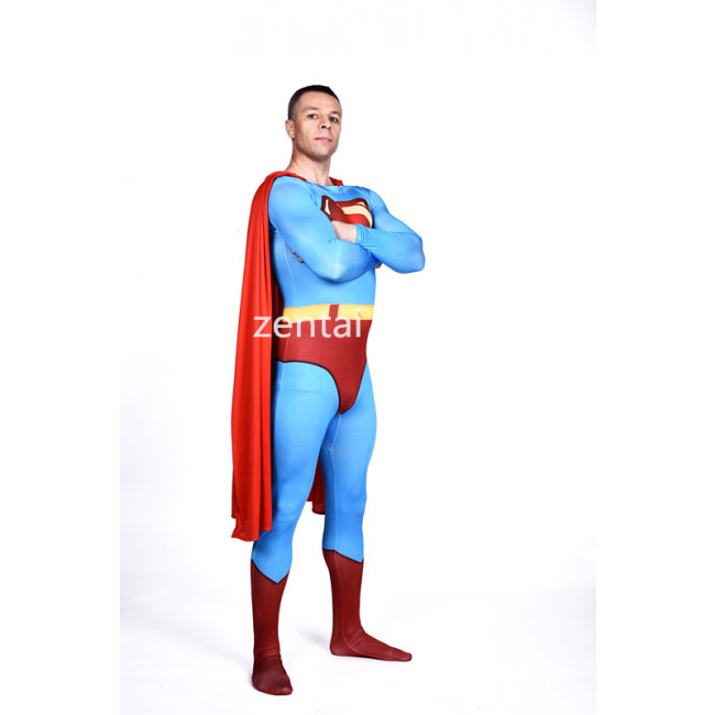 Superman Zentai Suit/Buy Blue Color Full Body Superman Spandex Lycra Zentai