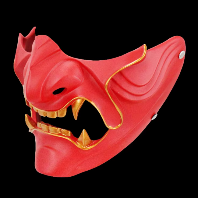 Japanese Samurai Half-face Prajna Cosplay Mask