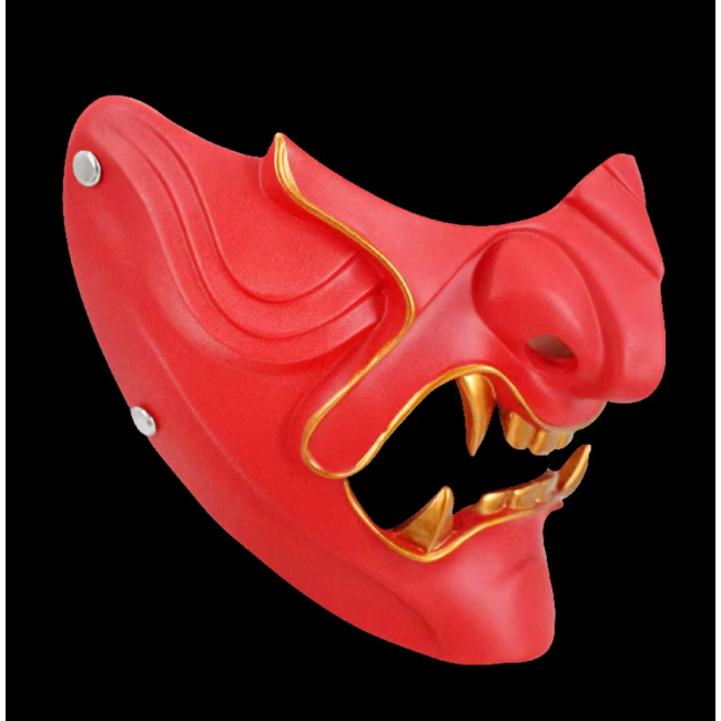 Japanese Samurai Half-face Prajna Cosplay Mask