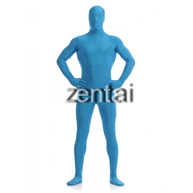 Man's Full Body Blue Color Zentai/ Blue Full Body Spandex Lycra Zentai ...