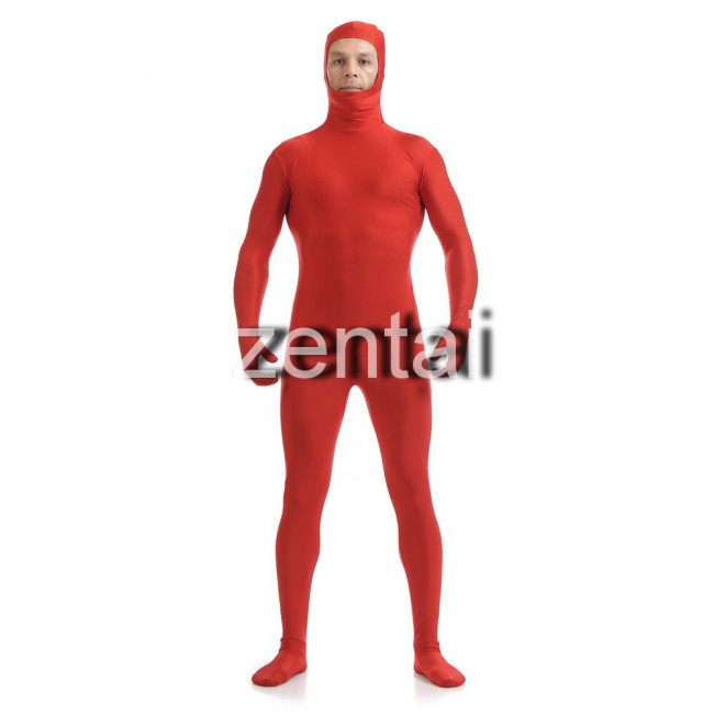 Man's Full Body Light Red Color Zentai/ Light Red Full Body Spandex ...