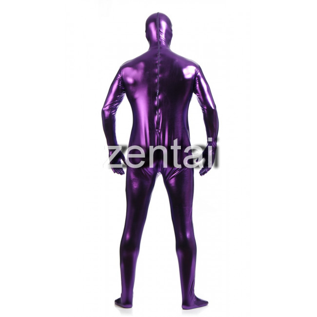 Man's Full Body Purpler Color Zentai/ Purpler Full Body Shiny Metallic ...