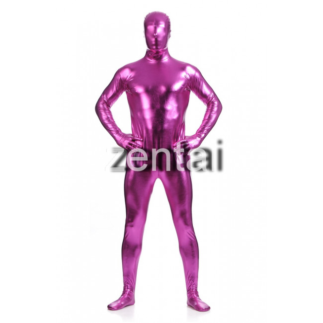Man's Full Body Violet Color Zentai/ Violet Full Body Shiny Metallic ...