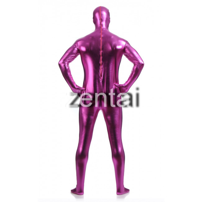 Man's Full Body Violet Color Zentai/ Violet Full Body Shiny Metallic ...