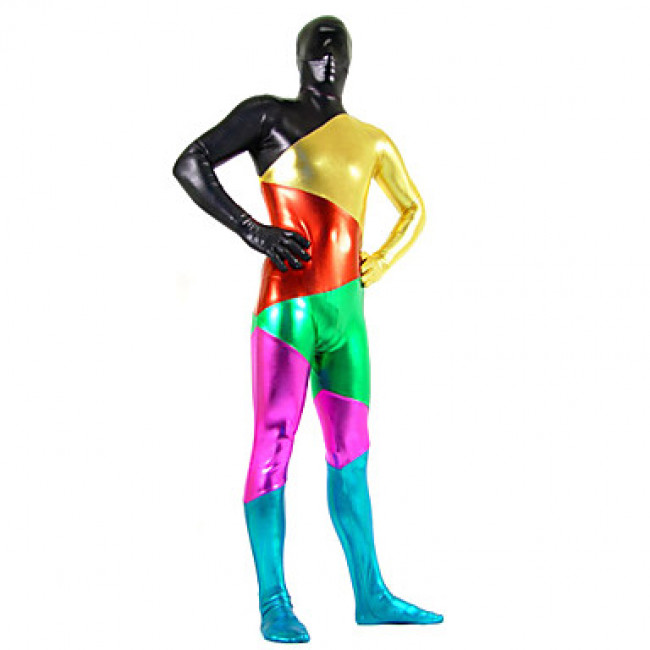 Multicolor Mixed Color Shiny Metallic Costume|Shiny Metallic Spandex ...