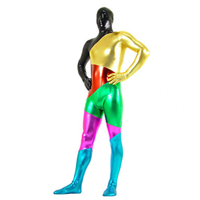 Multicolor Mixed Color Shiny Metallic Costume|Shiny Metallic Spandex ...
