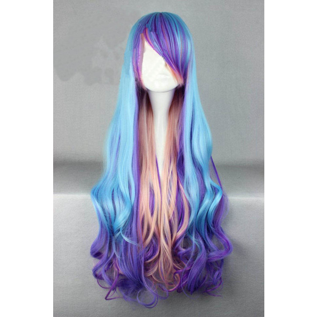 Purple and Blue and Pink Mixed Color Cosplay Wig/Buy Purple Blue Pink ...
