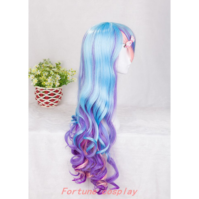 Purple and Blue and Pink Mixed Color Cosplay Wig/Buy Purple Blue Pink ...