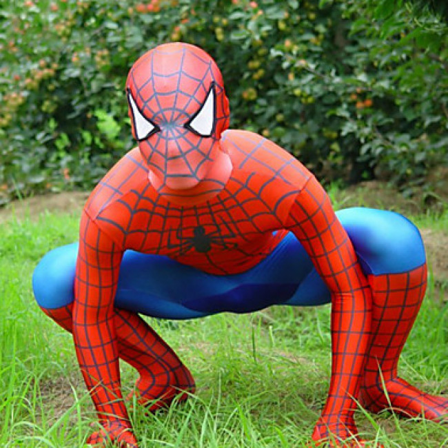 Red and Blue Lycra Full Body Costume|Full Body Spiderman Zentai Costume ...