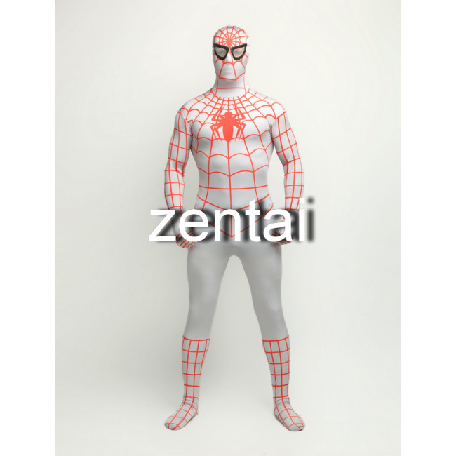 Halloween Spiderman Grey Cosplay Zentai Suit/ Buy Grey Spiderman ...