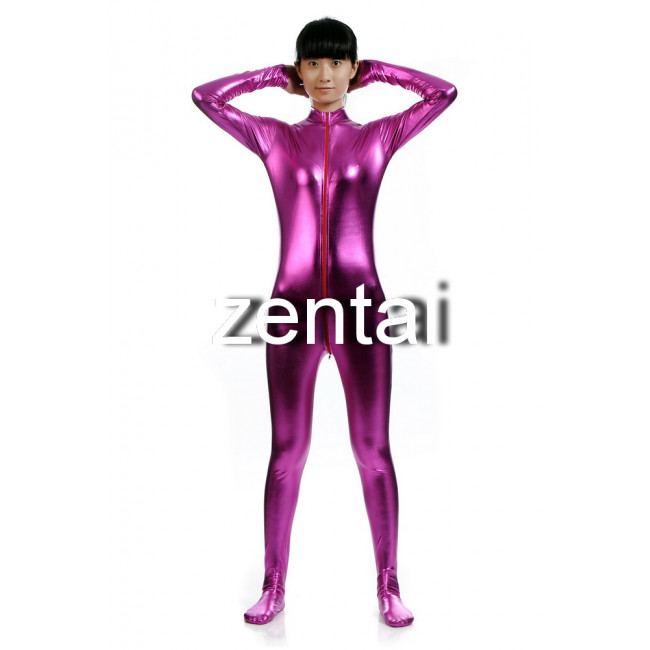 Woman's Full Body Fuchsia Color Zentai/ Fuchsia Full Body Shiny ...