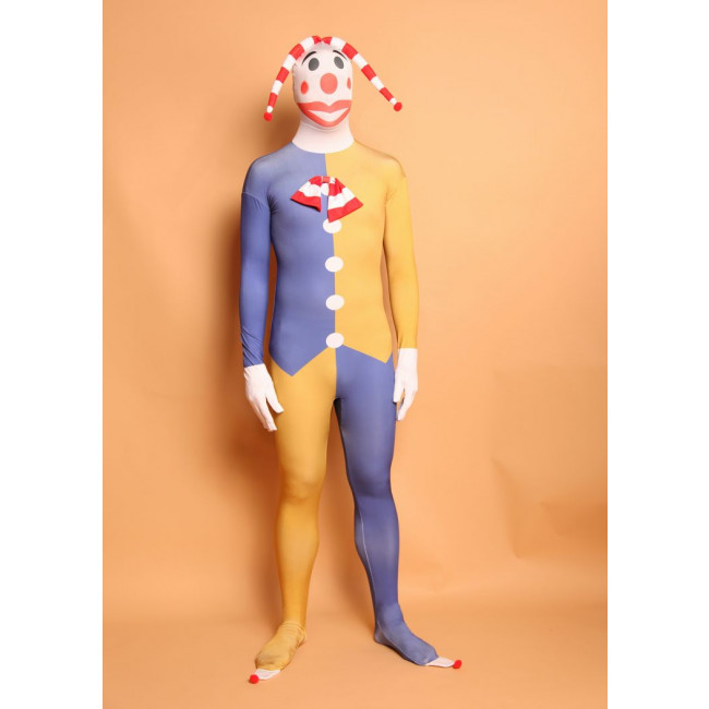 Yellow and Blue Costume|Buffoon Lycra Unisex Zentai Costume|Yellow and ...