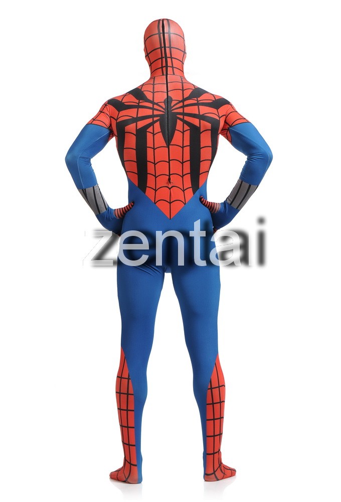 Halloween Amazing Spiderman Zentai Suit/ Buy full body Blue Spandex ...