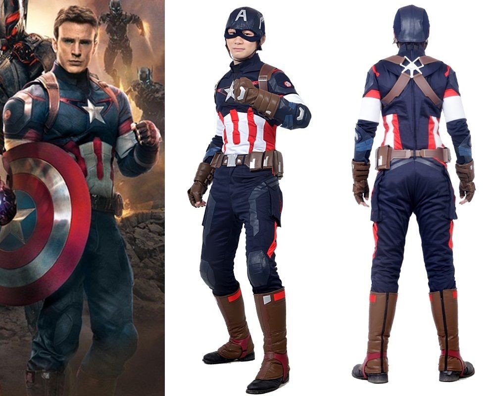 Mavel Movie Avengers Age of Ultron Captain America Cosplay Costume